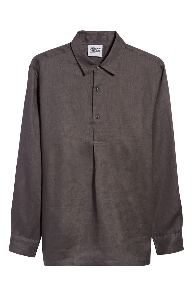 Bricks & Wood Longline Linen Popover Shirt | Nordstromrack