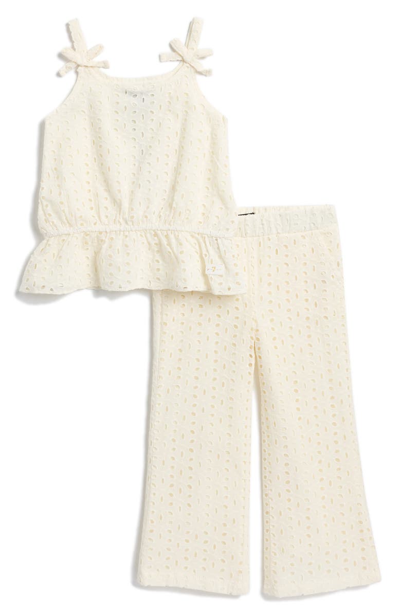 7 For All Mankind Kids' Embroidered Eyelet Tank & Pants Set | Nordstromrack