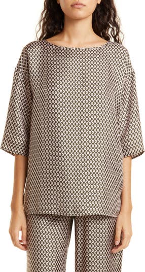 Max Mara Leisure Boa Silk Blouse | Nordstrom