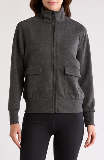90 DEGREE BY REFLEX Oversize Scuba Knit Jacket | Nordstromrack