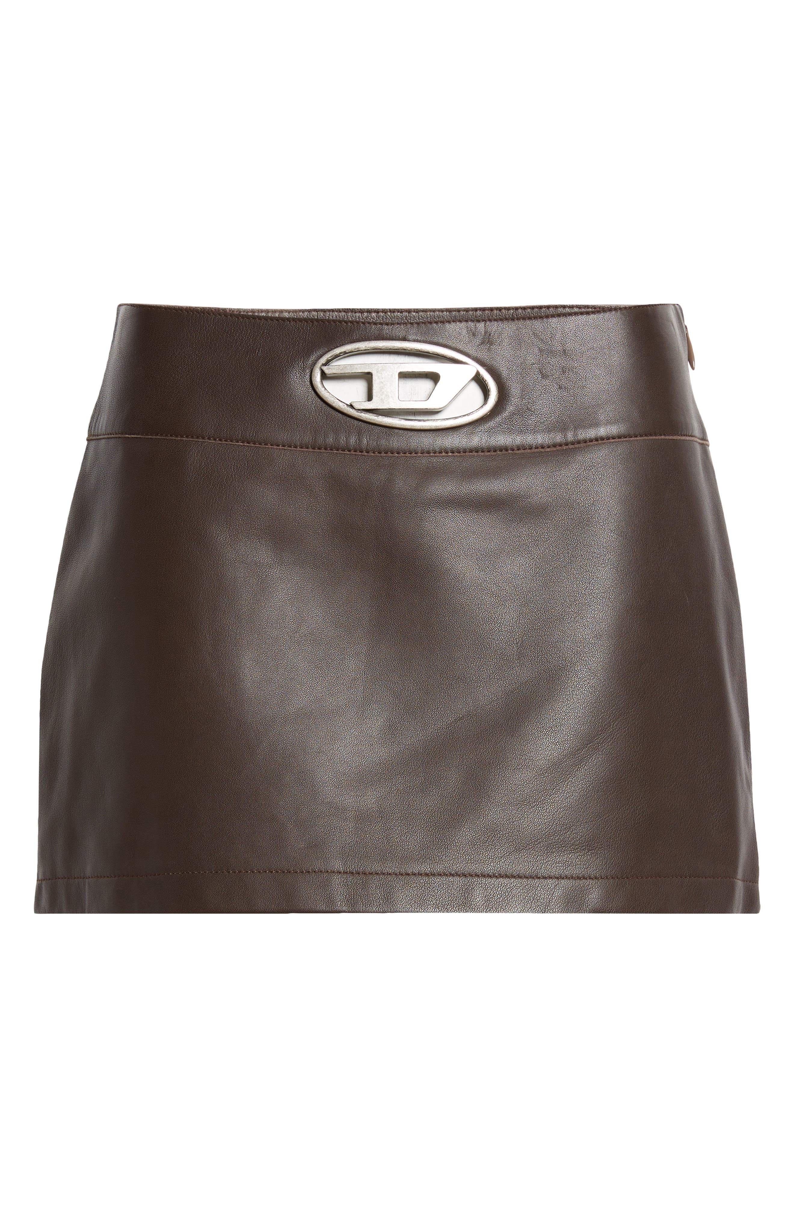 DIESEL® Dixy Logo Inset Leather Miniskirt | Nordstromrack