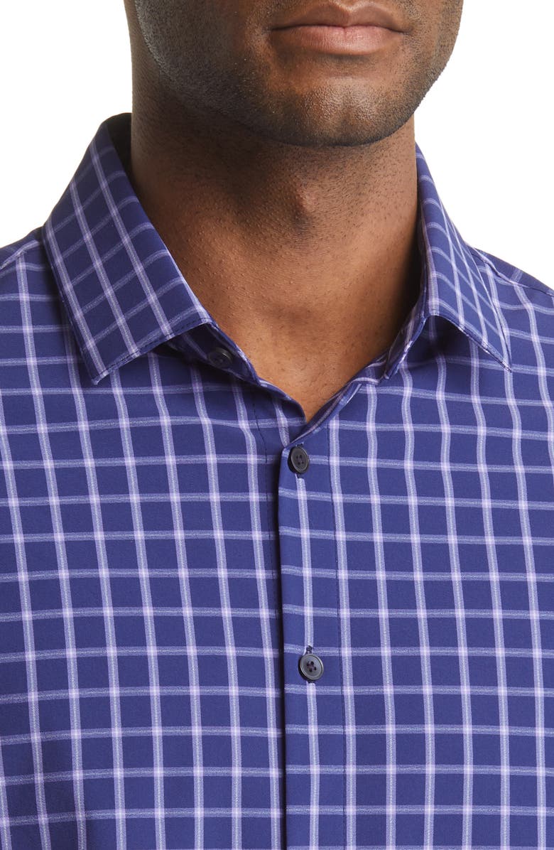 Mizzen+Main Leeward Trim Fit Check Performance Button-Up Shirt | Nordstrom