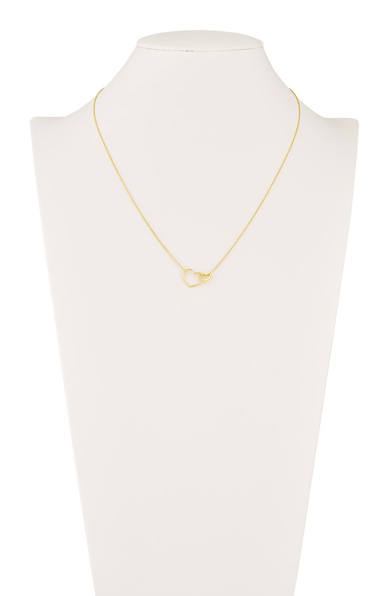 HAWLEY ST 14K Yellow Gold Interlocked Hearts Pendant Necklace ...