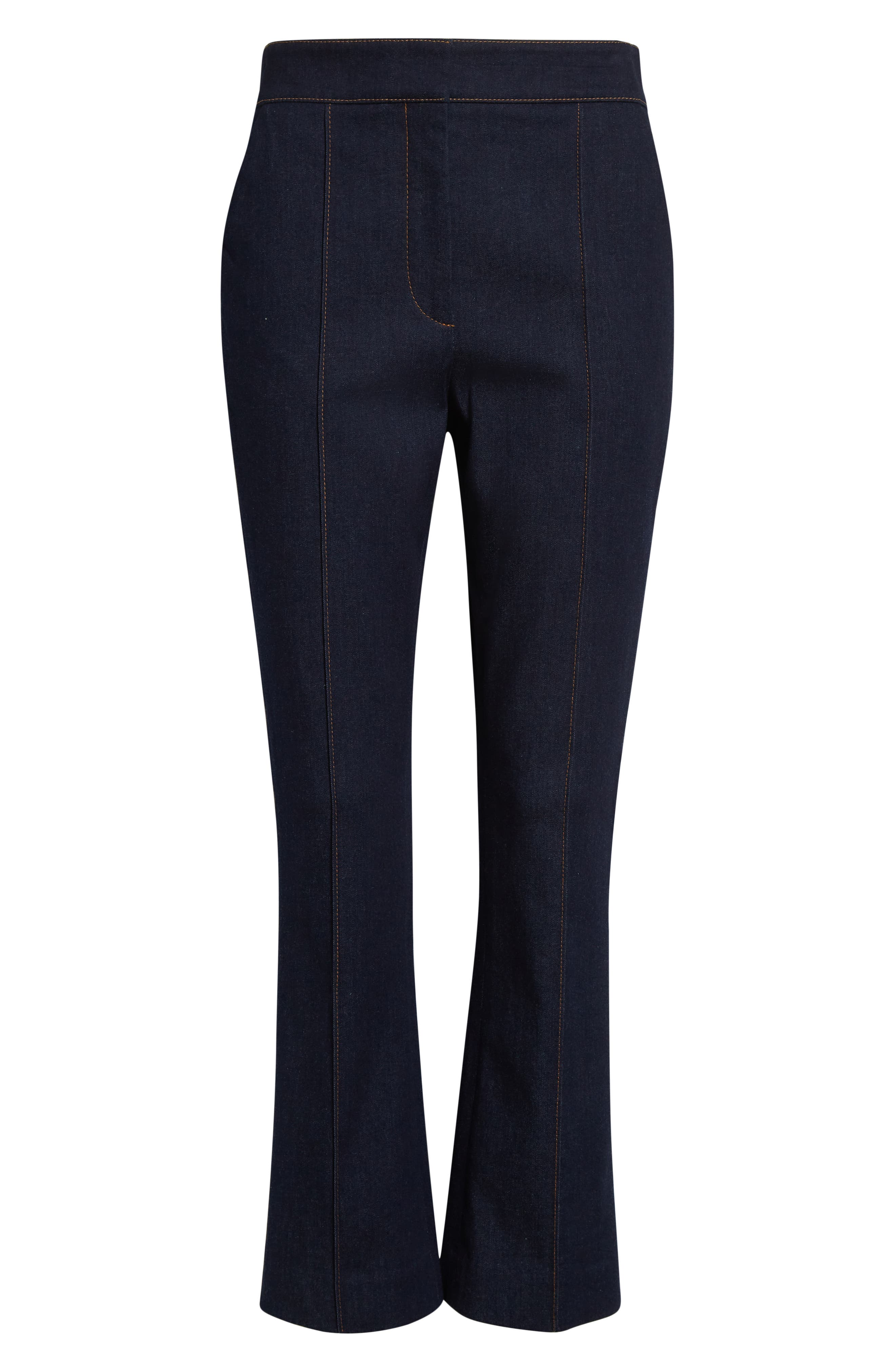 Veronica Beard Tani Pintuck Pleat High Waist Ankle Flare Jeans ...