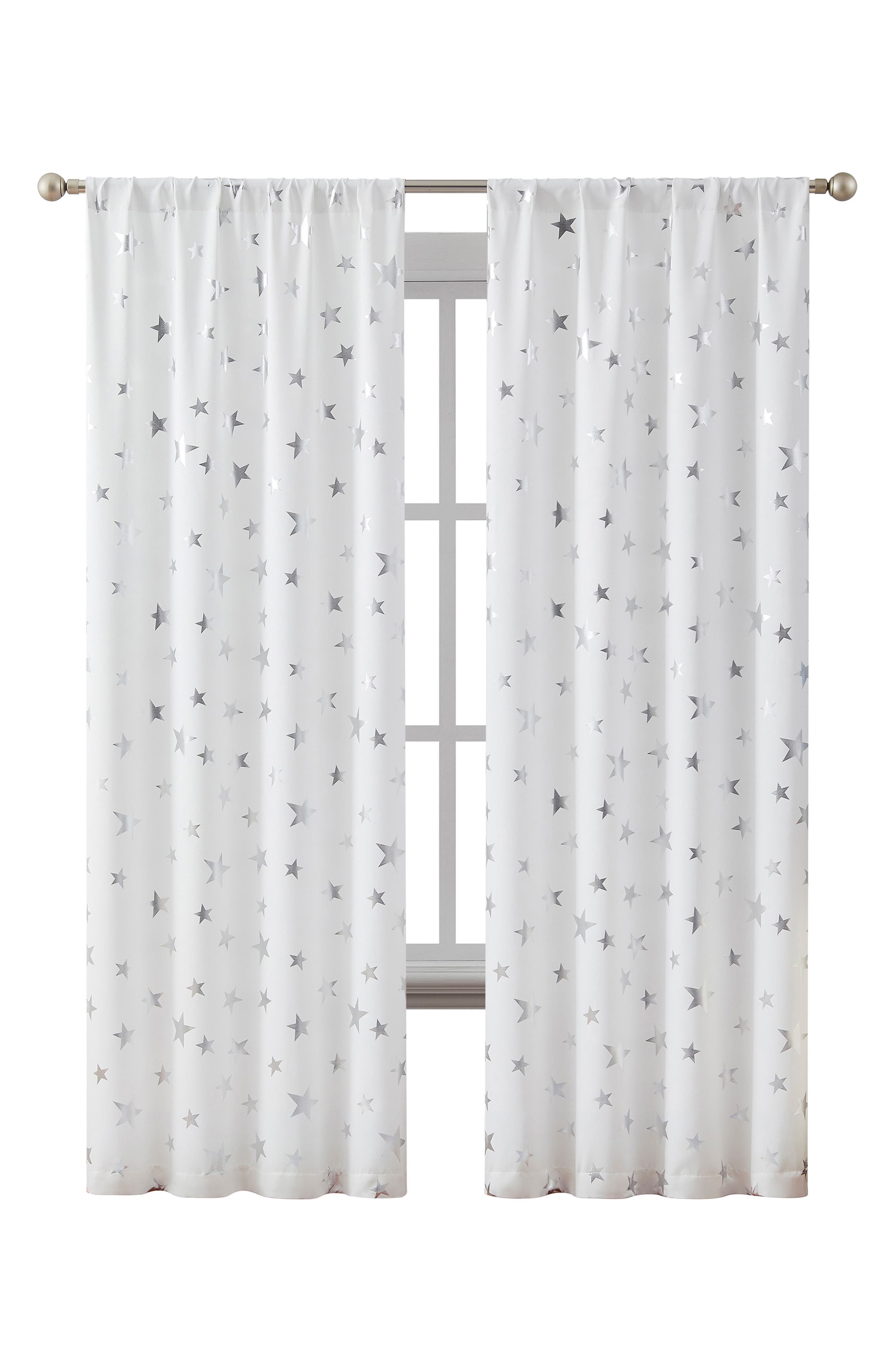 VCNY HOME Set of 2 Jacob Star Foil Panel Darkening Curtain Panels ...