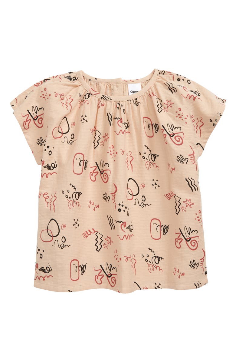 Open Edit Kids' Print Dolman Sleeve Cotton Top | Nordstromrack