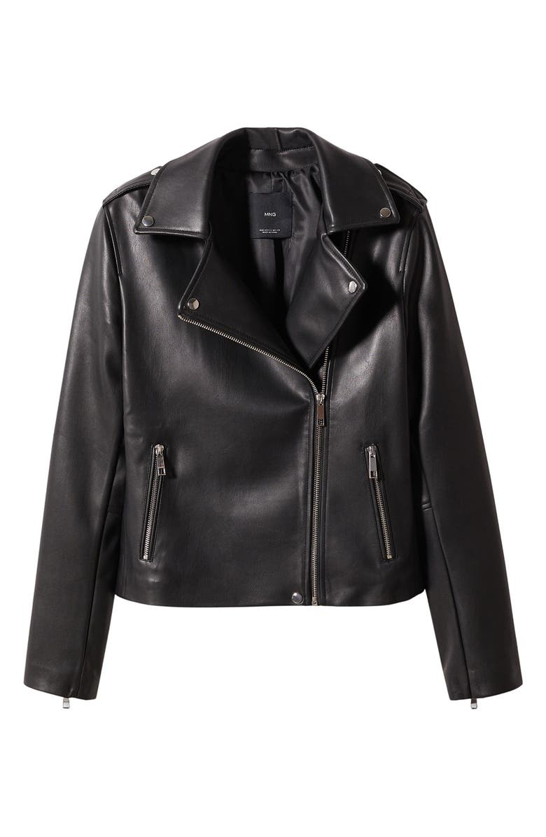 MANGO Faux Leather Biker Jacket | Nordstromrack