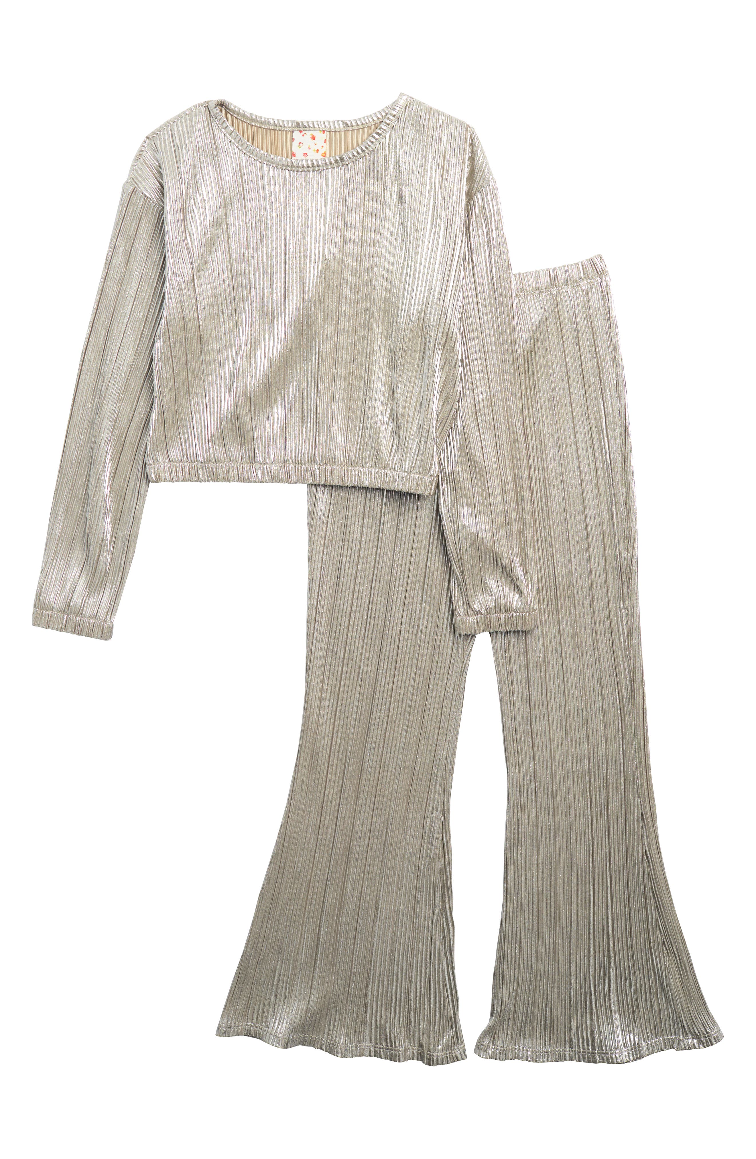 SELF ESTEEM Kids' Plissé Top & Pants Set | Nordstromrack