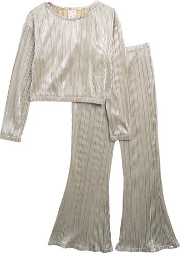 SELF ESTEEM Kids' Plissé Top & Pants Set | Nordstromrack