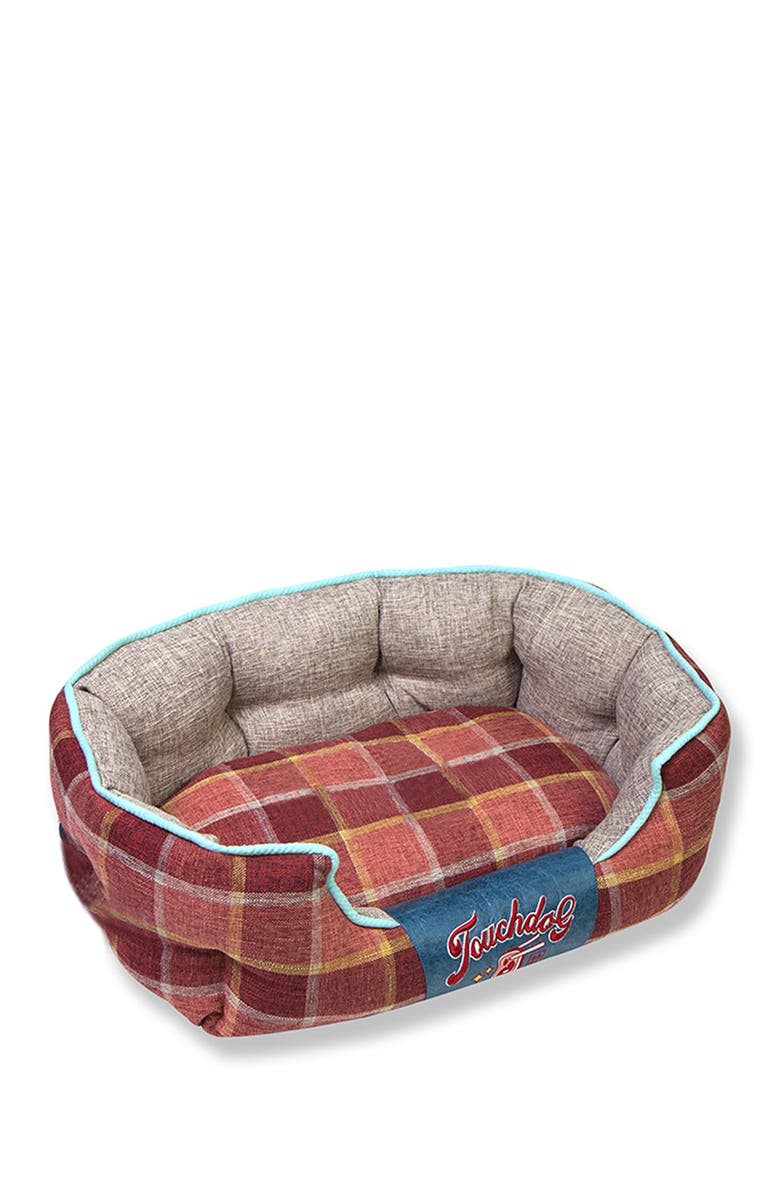 PET LIFE Touchdog 'Archi-Checked' Designer Plaid Oval Dog Bed - Large ...