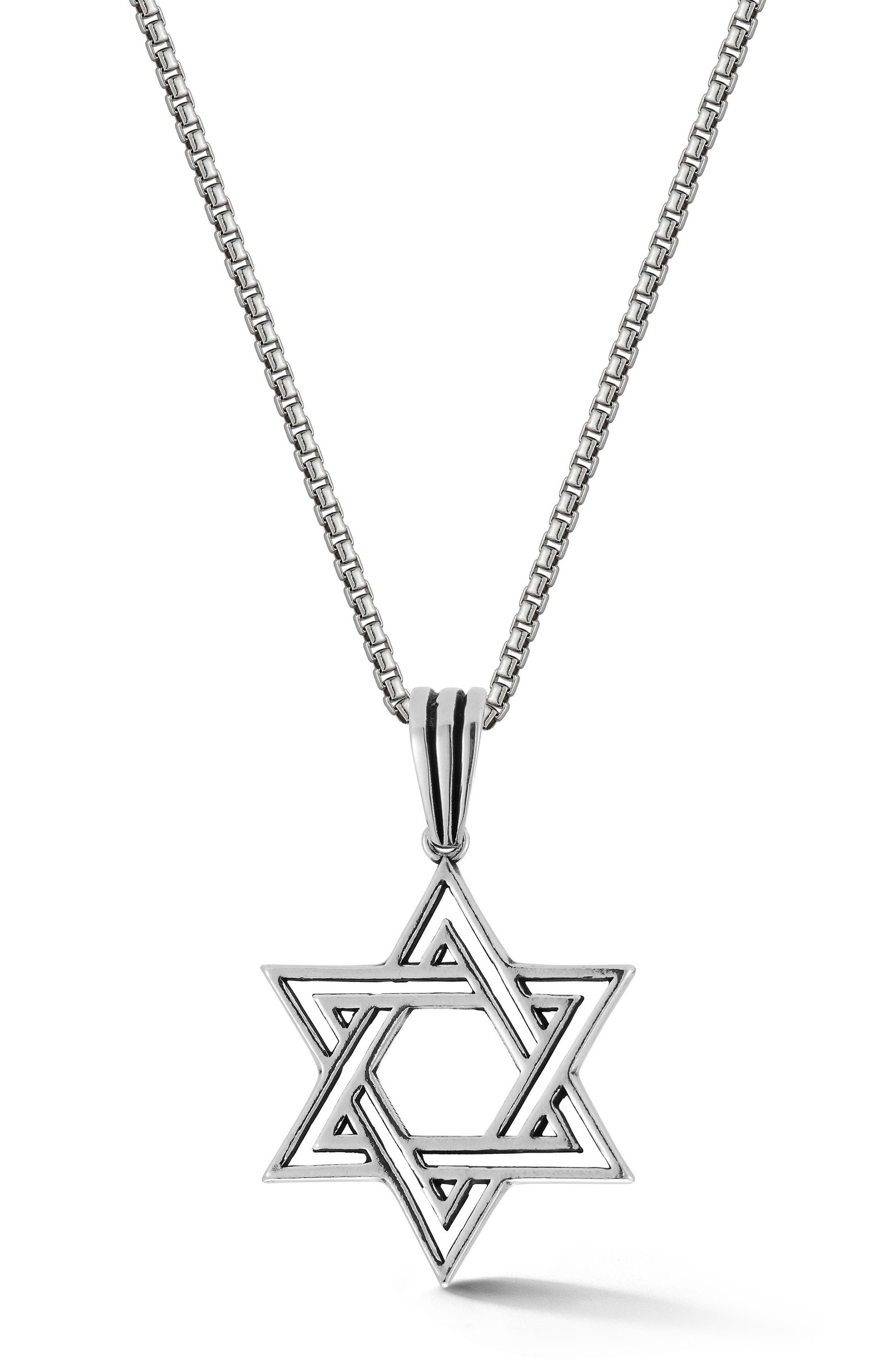 Yield of Men Sterling Silver Star of David Pendant Necklace | Nordstromrack