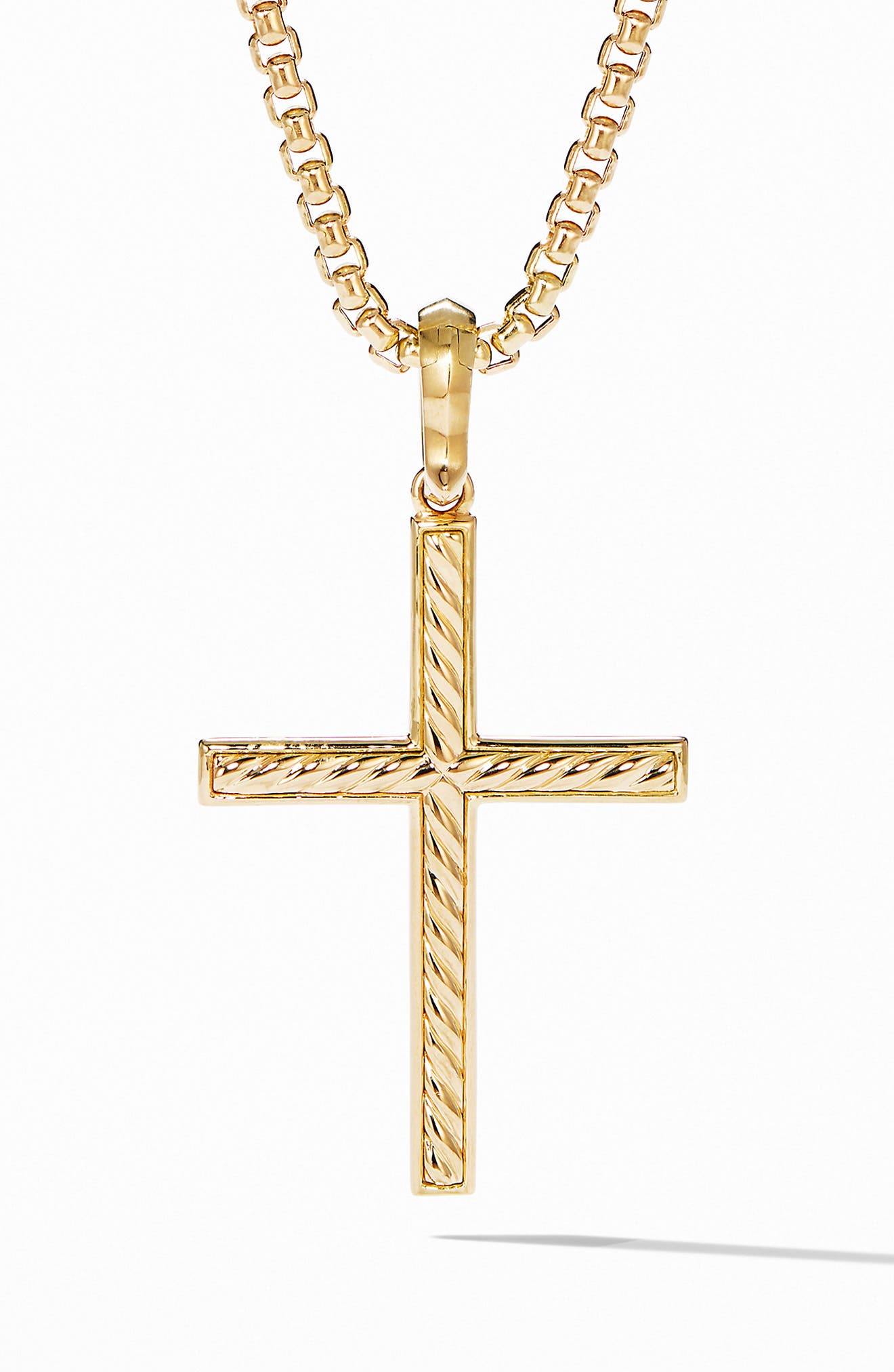 David Yurman Modern Renaissance Cross Pendant in 18K Yellow Gold with ...