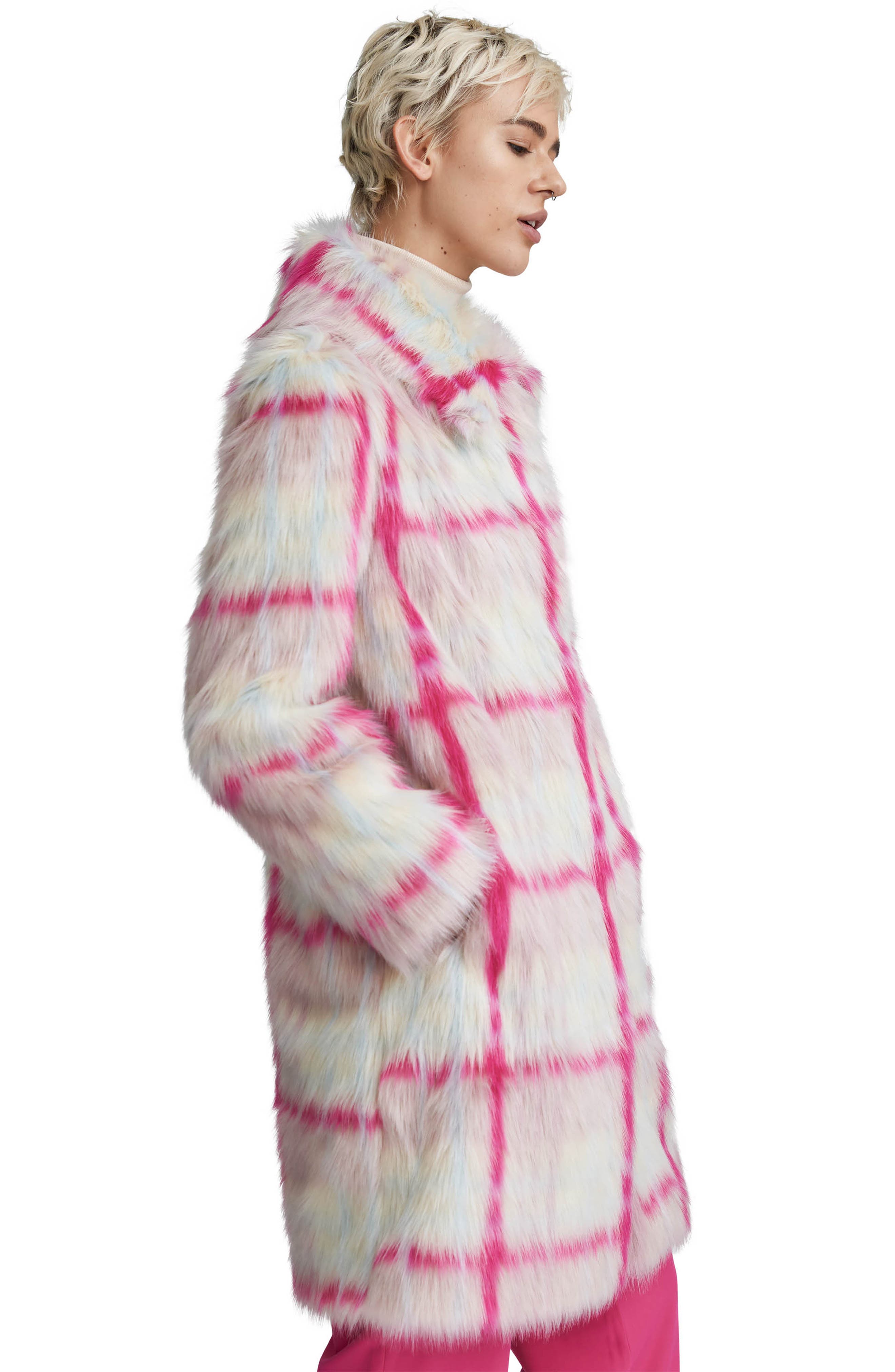 NVLT Fancy Plaid Faux Fur Jacket | Nordstromrack