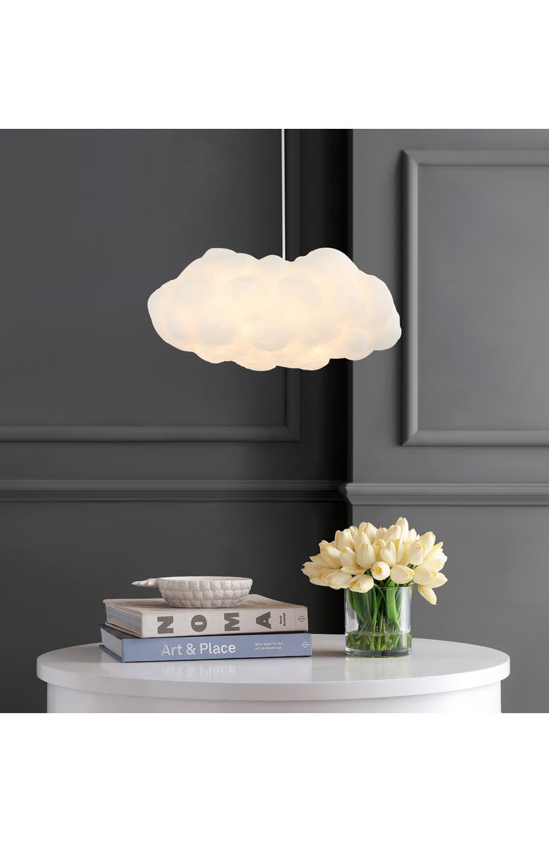 JONATHAN Y Zephyr 2-Light Modern Contemporary Silk LED Cloud Pendant ...