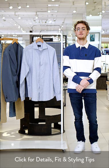 Emanuel Berg Modern Fit Luxury Cotton Dobby Dress Shirt | Nordstrom