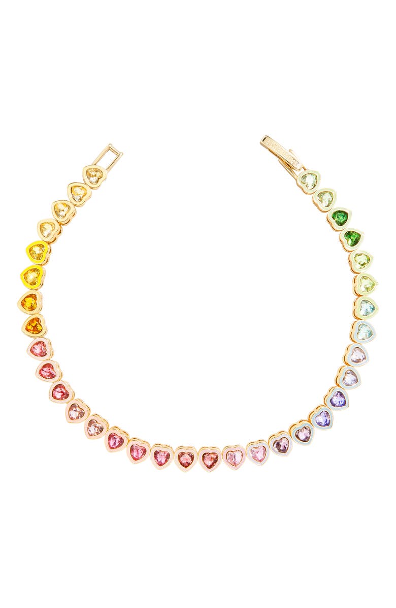 BaubleBar Kali Rainbow Heart Tennis Bracelet | Nordstromrack