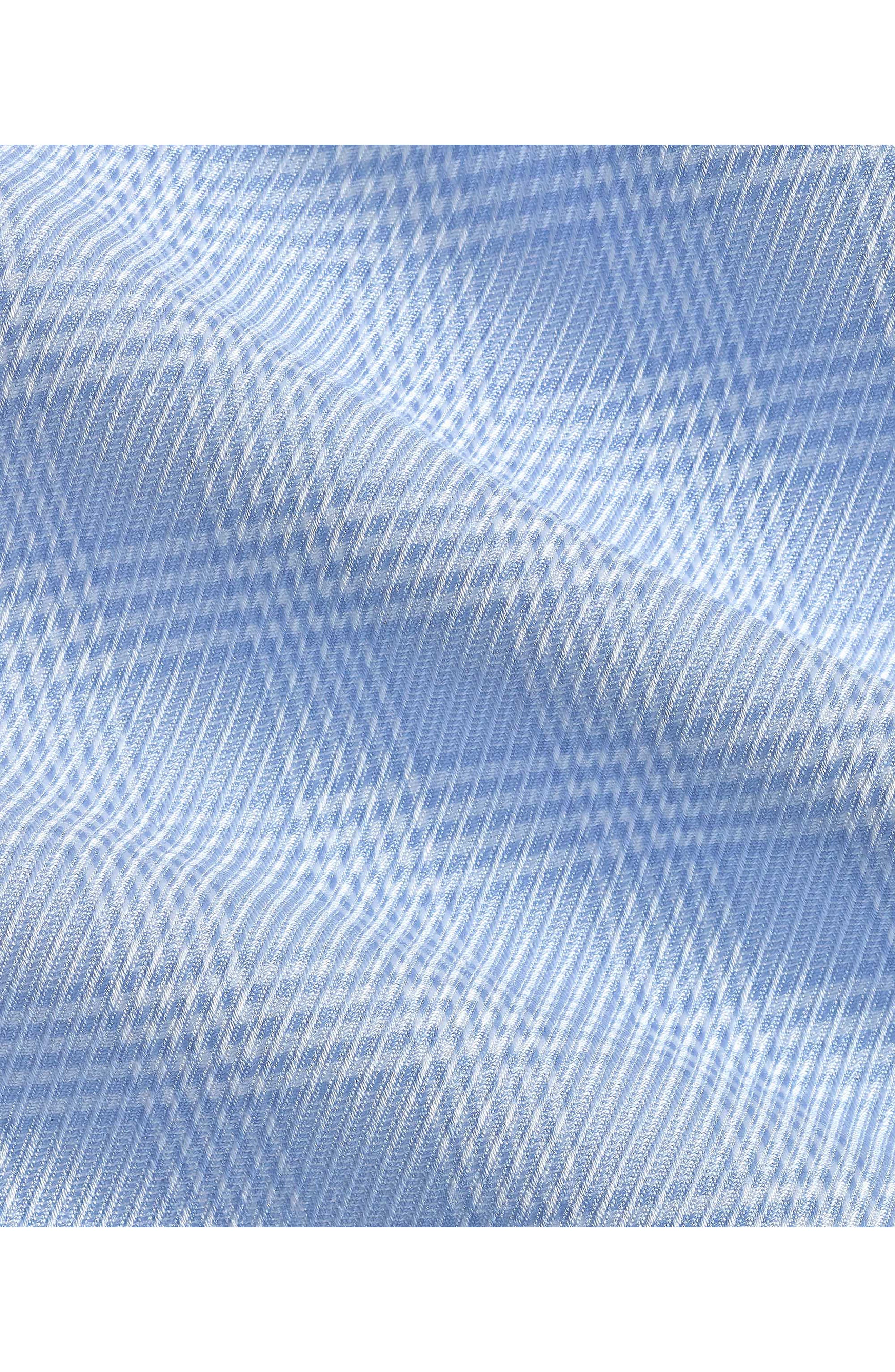 David Donahue Trim Fit Blue Glen Check Cotton Dobby Dress Shirt | Nordstrom