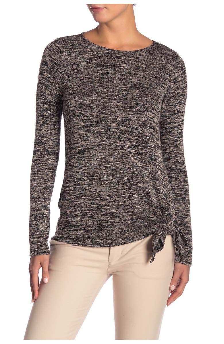 MAX STUDIO Space Dye Tie Hem Sweater | Nordstromrack