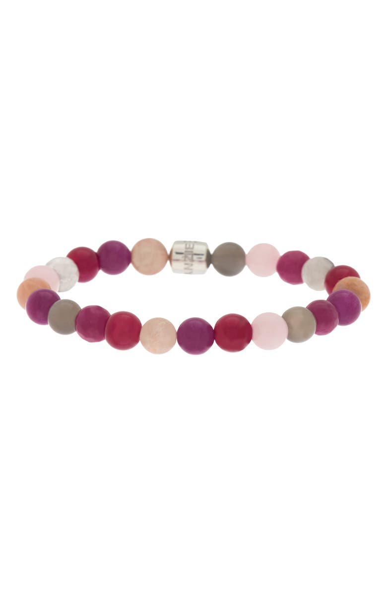 Anzie Sterling Silver Boheme Pink Mixed Stone Beaded Bracelet ...