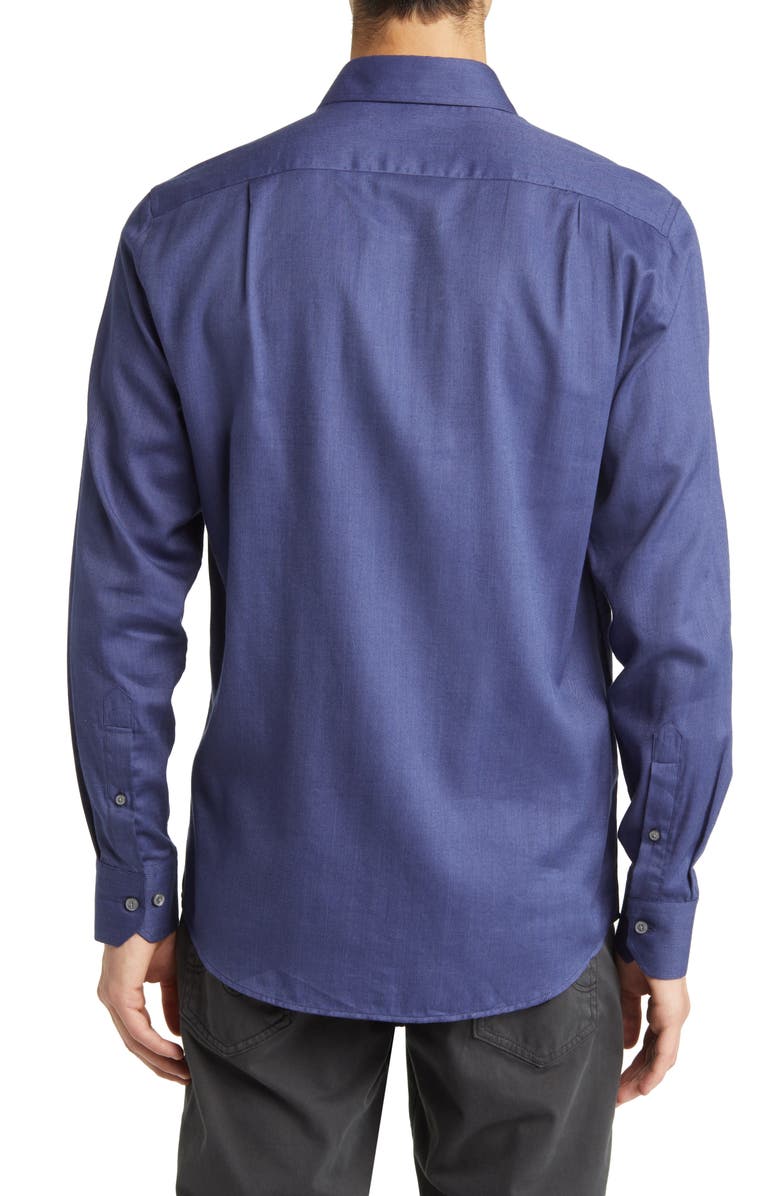 Scott Barber Cotton & Lyocell Herringbone Button-Up Shirt | Nordstromrack
