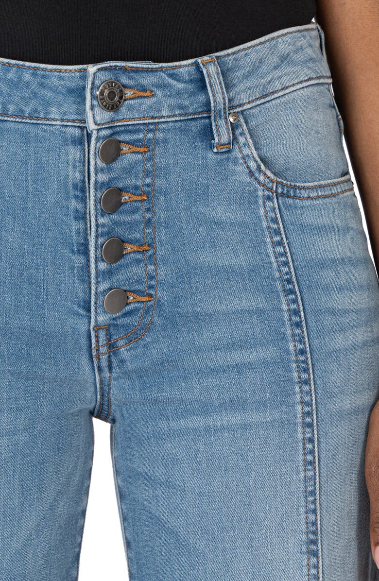 KUT from the Kloth Meg Exposed Button High Waist Ankle Wide Leg Jeans ...