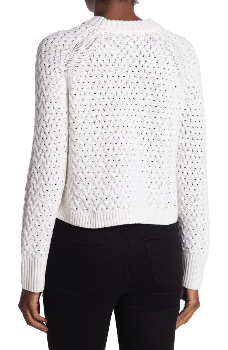 Alice + Olivia Leta Chunky Knit Crop Cotton & Wool Blend Sweater ...