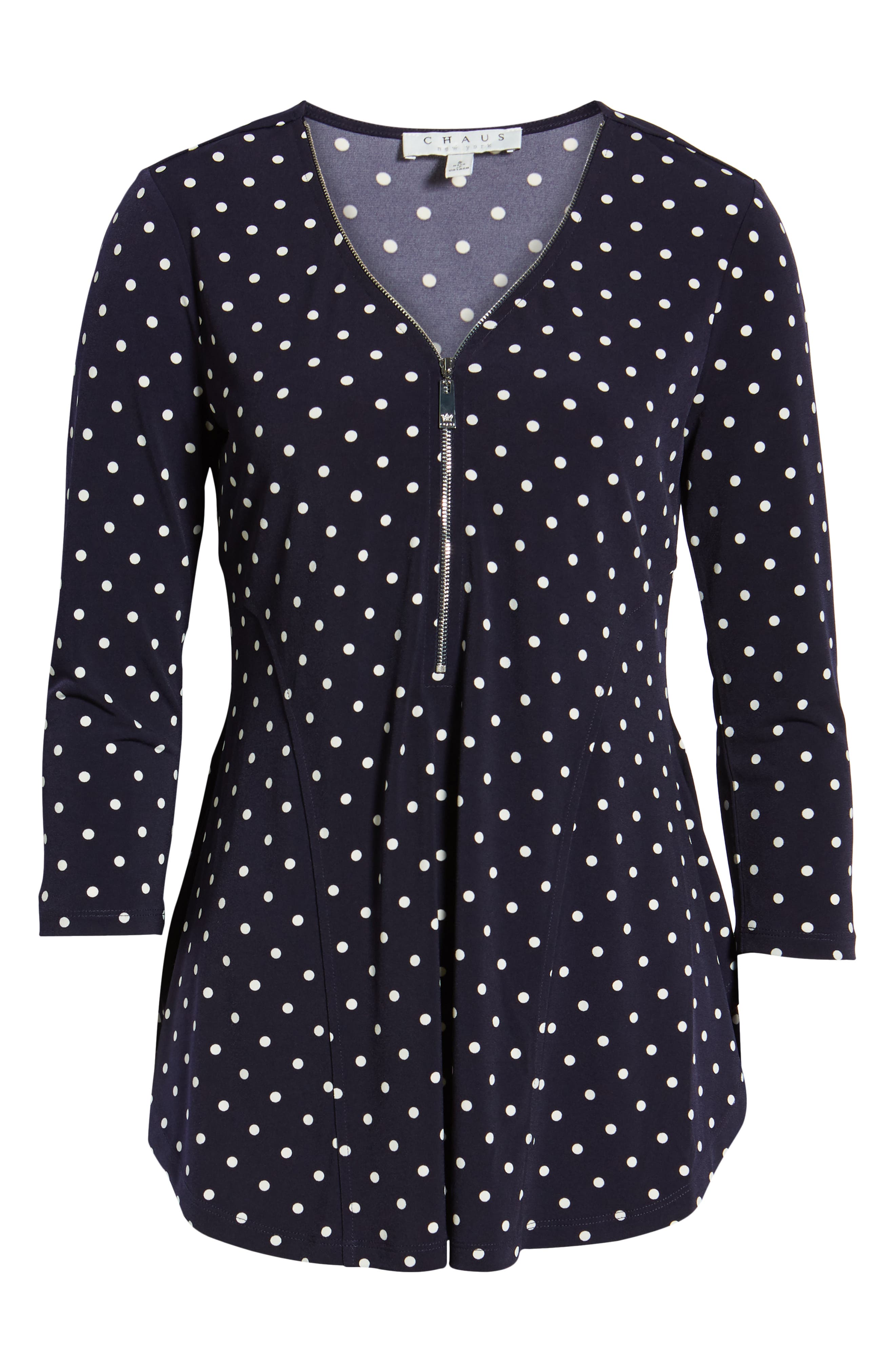 Chaus Zipper Dot Top | Nordstrom