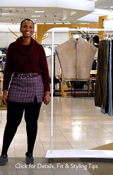 FARM Rio Faux Fur Crop Zip-Up Vest | Nordstromrack