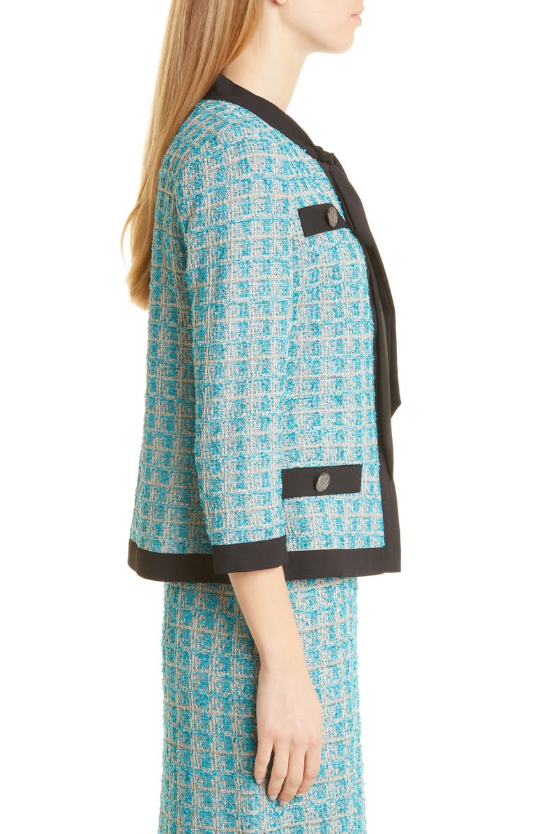Misook Tie Neck Tweed Jacket | Nordstrom
