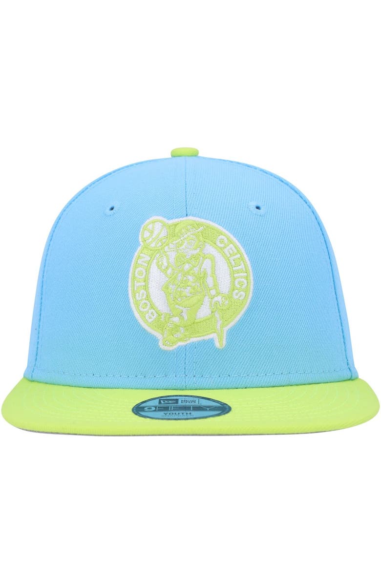New Era Youth New Era Powder Blue/Neon Green Boston Celtics Two-Tone ...