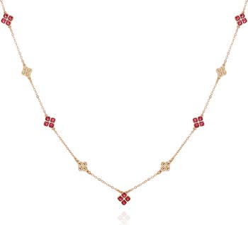 T Tahari Crystal Cluster Station Chain Necklace | Nordstromrack