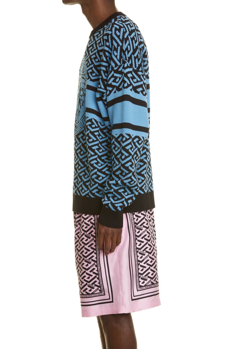 Versace La Greca Medium Jacquard Wool Blend Sweater | Nordstromrack