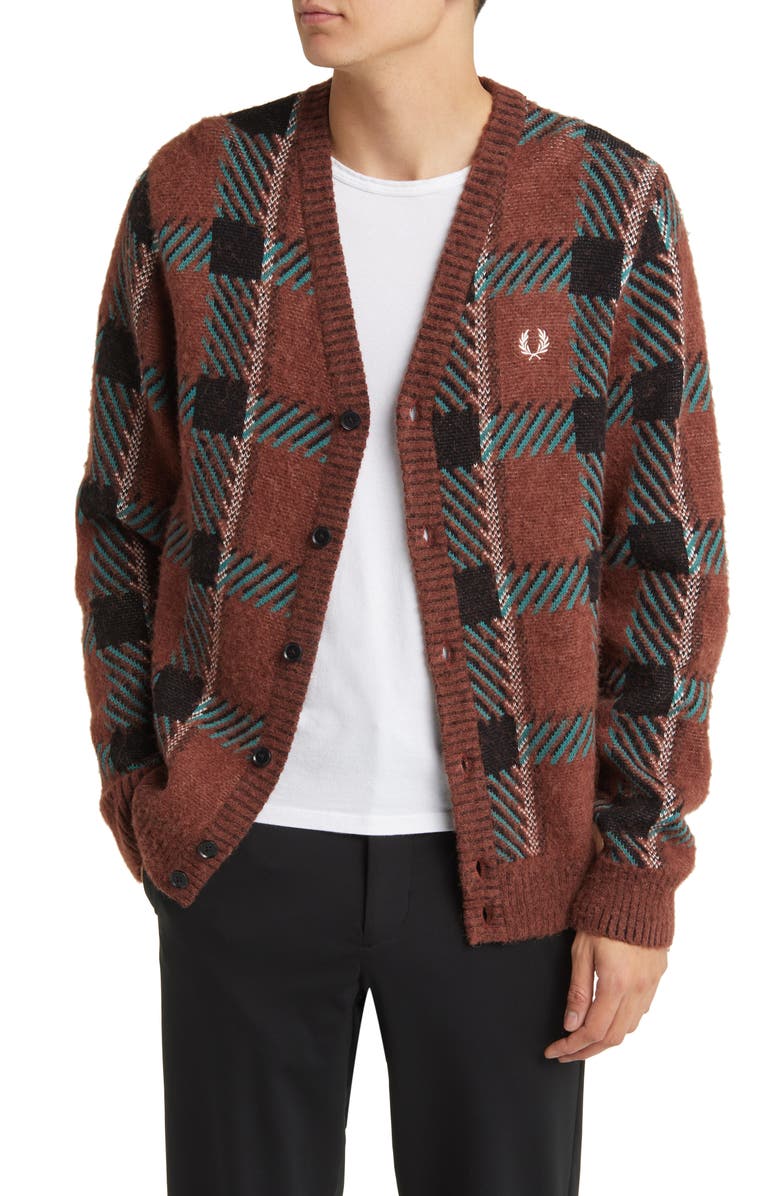 Fred Perry Glitch Tartan Cardigan | Nordstromrack