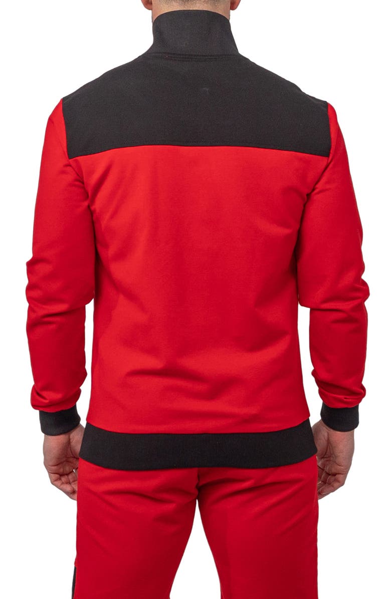 Maceoo Platform Red Stretch Cotton Zip-Up Track Jacket | Nordstromrack