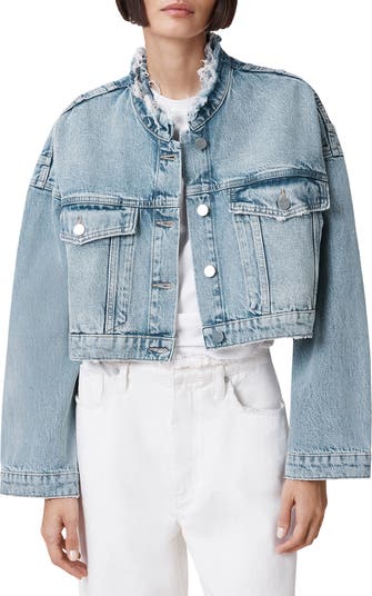 AllSaints Sonny Crop Denim Jacket | Nordstrom