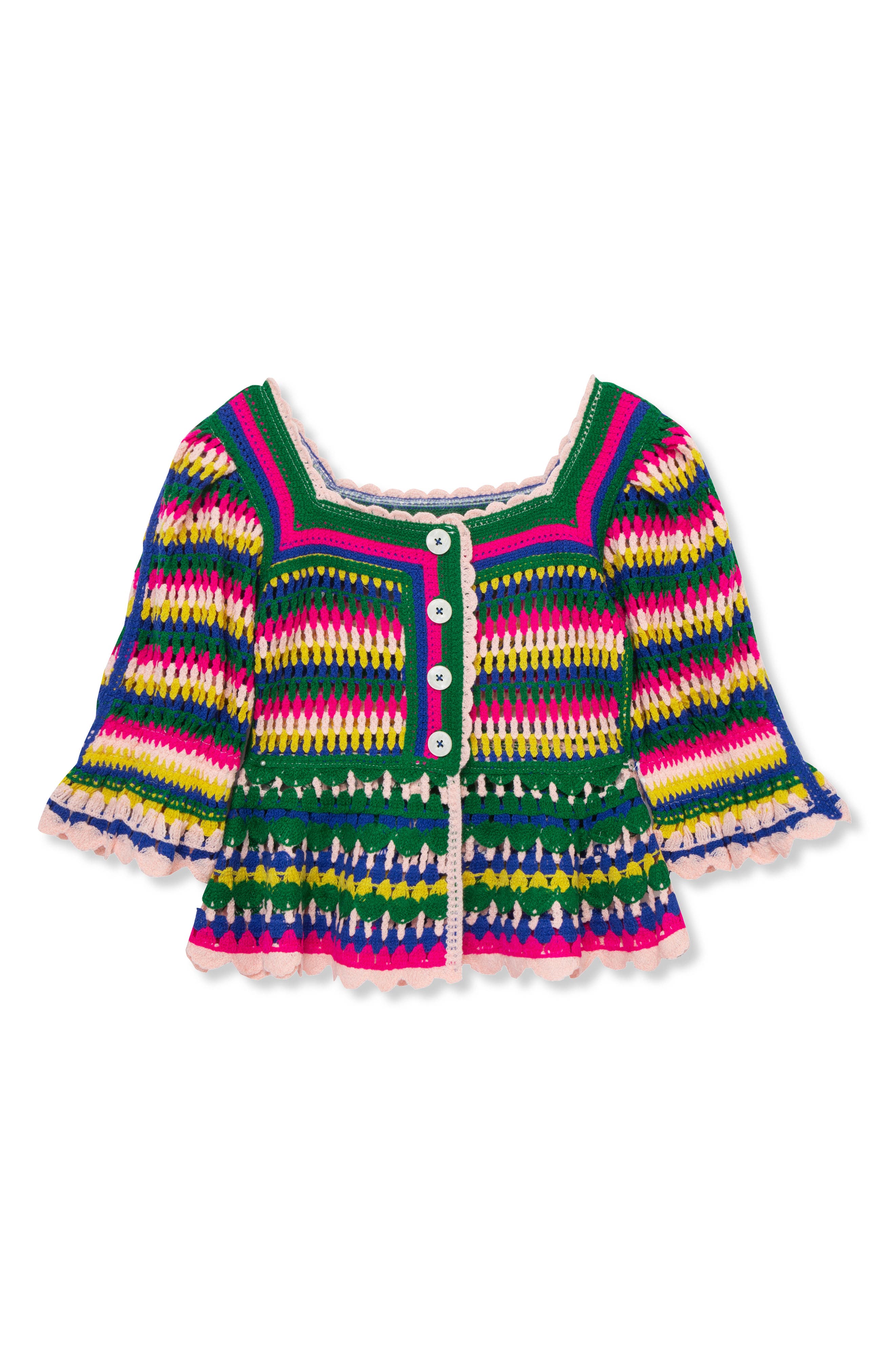 Truce Kids' Crochet Button Front Top | Nordstromrack