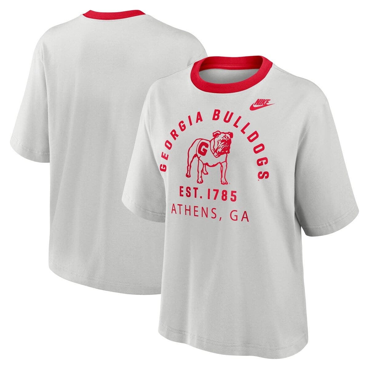 Nike Women's Nike Gray Georgia Bulldogs Legacy Arch Script Boxy T-Shirt ...