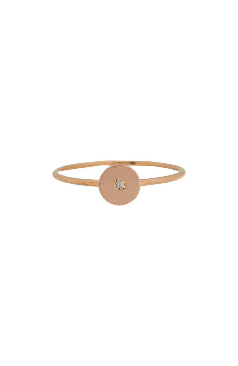 Bony Levy 18K Rose Gold Flush Set Diamond Petite Circle Ring - 0.01 ctw ...