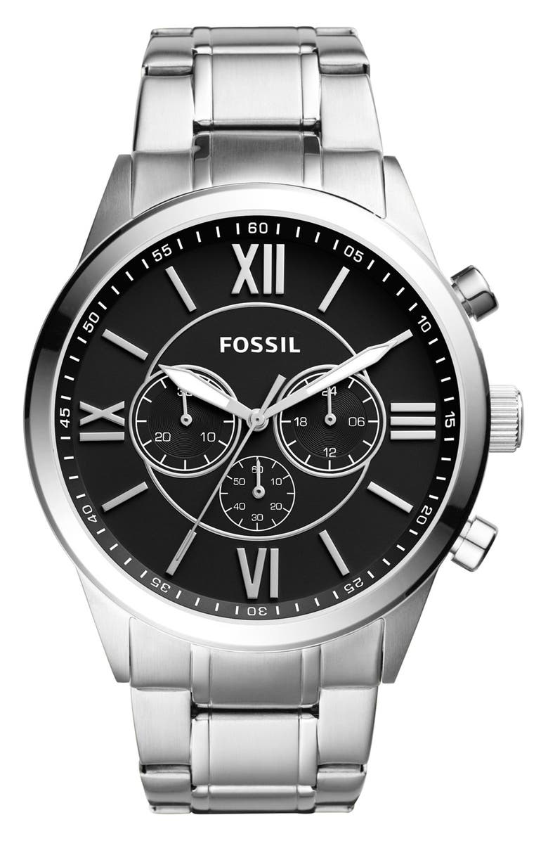 Fossil Men's Flynn Chronograph Stainless Steel Watch, 46mm | Nordstromrack
