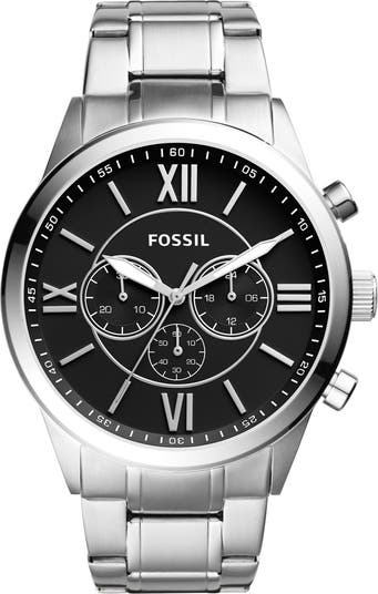 Fossil Men's Flynn Chronograph Stainless Steel Watch, 46mm | Nordstromrack