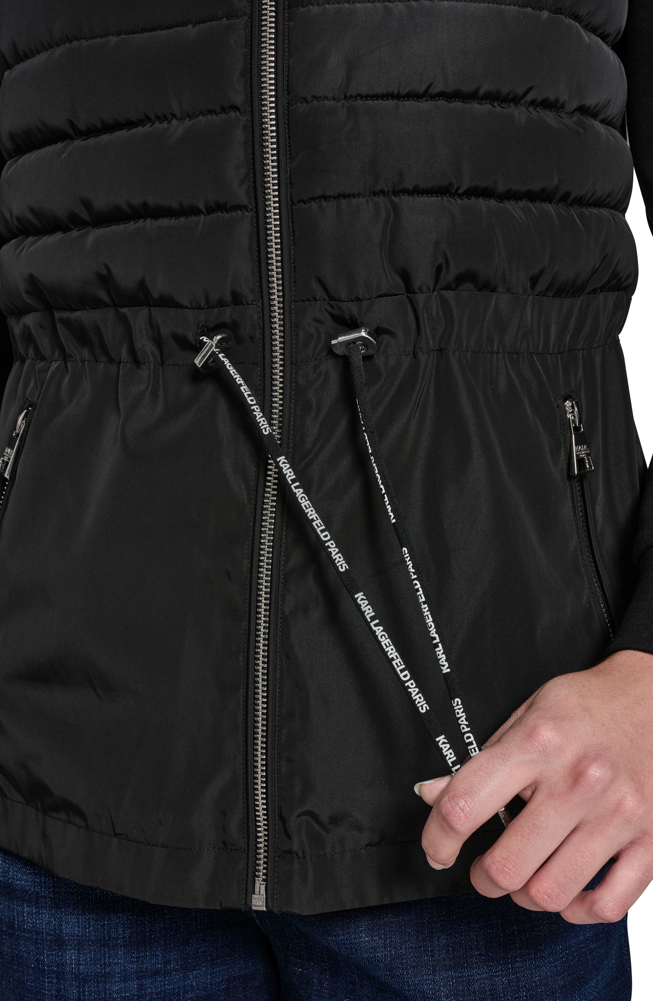 KARL LAGERFELD Mixed Media Packable Jacket | Nordstromrack