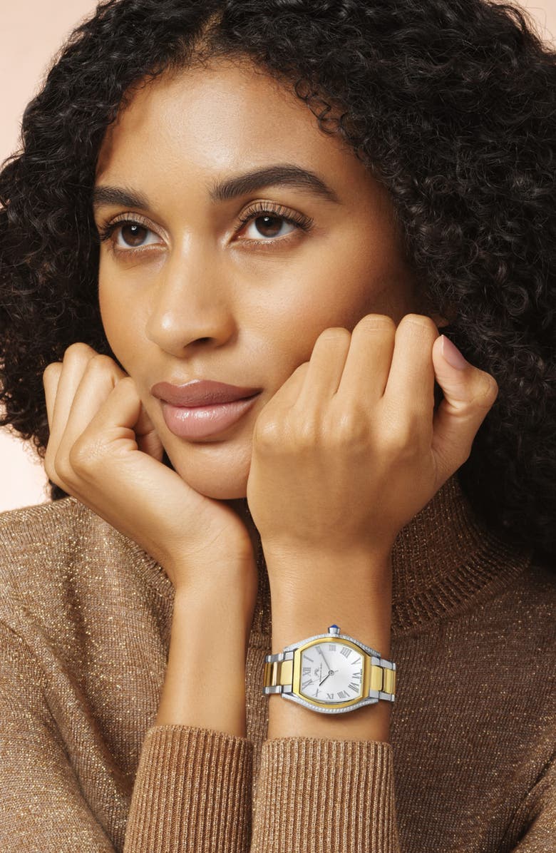 PORSAMO BLEU Women's Celine Two-Tone Crystal Pavé Stainless Steel ...