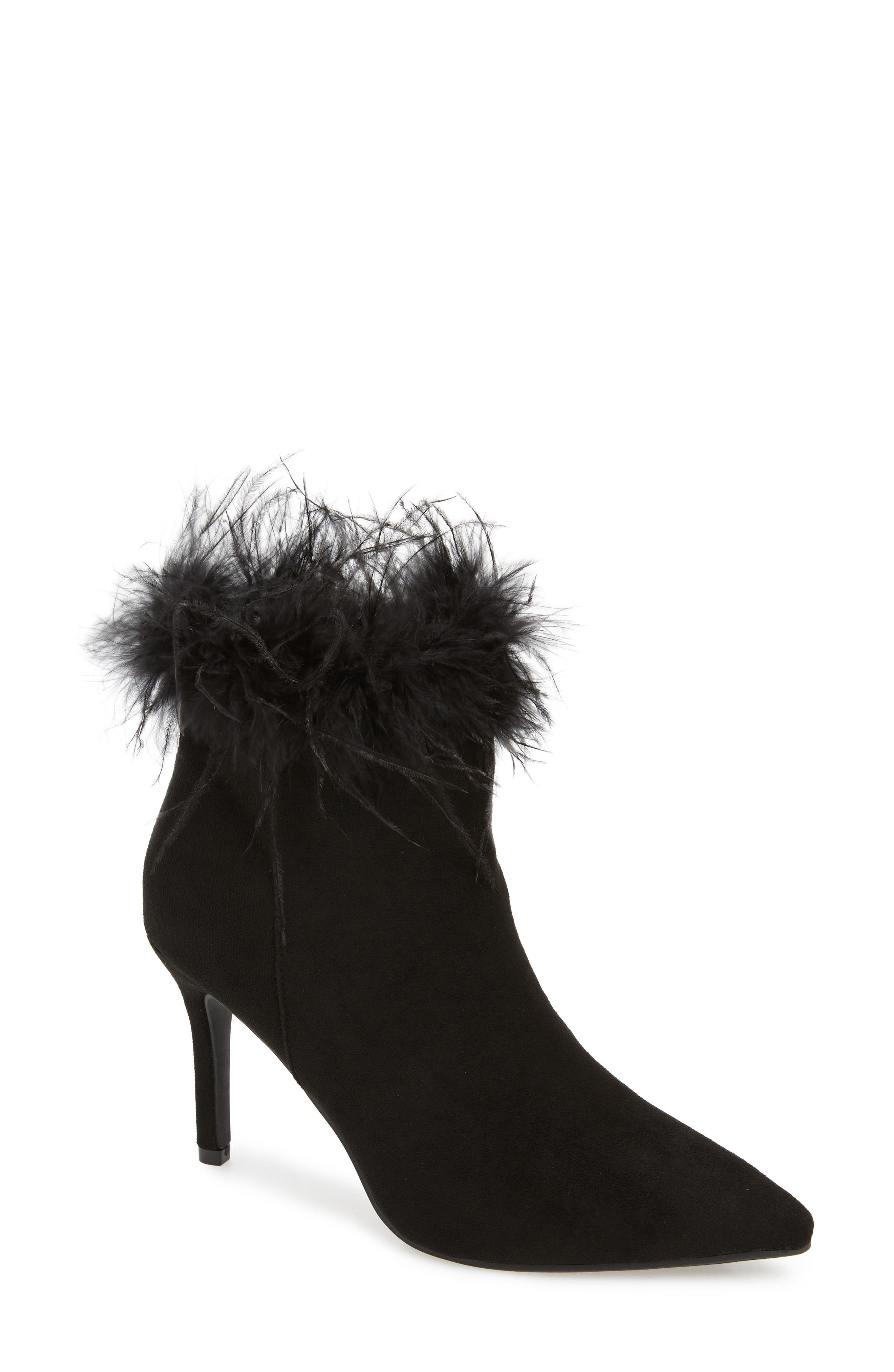 TOP GUY SHOES Vienna Feather Stiletto Bootie (Women) | Nordstromrack