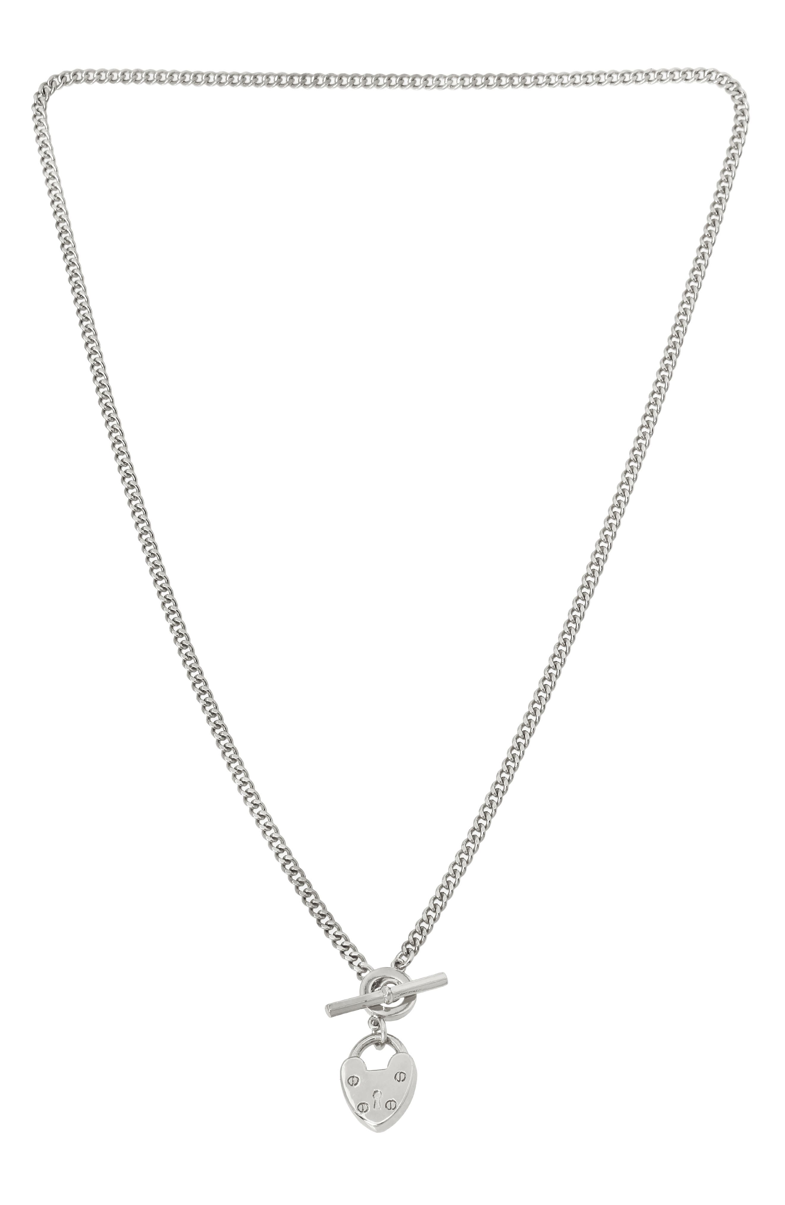 AllSaints Heart Lock Toggle Necklace | Nordstromrack