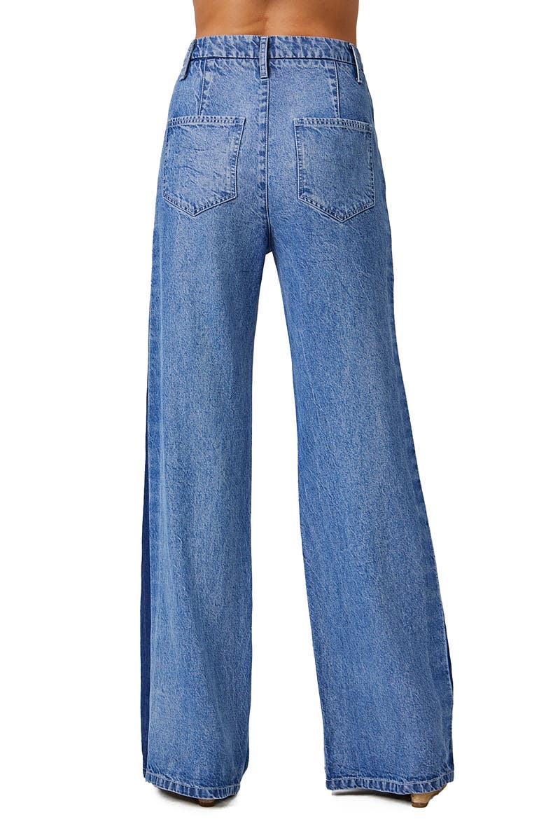 Bella Dahl Anya Side Tack Release Stripe Wide Leg Jeans | Nordstrom