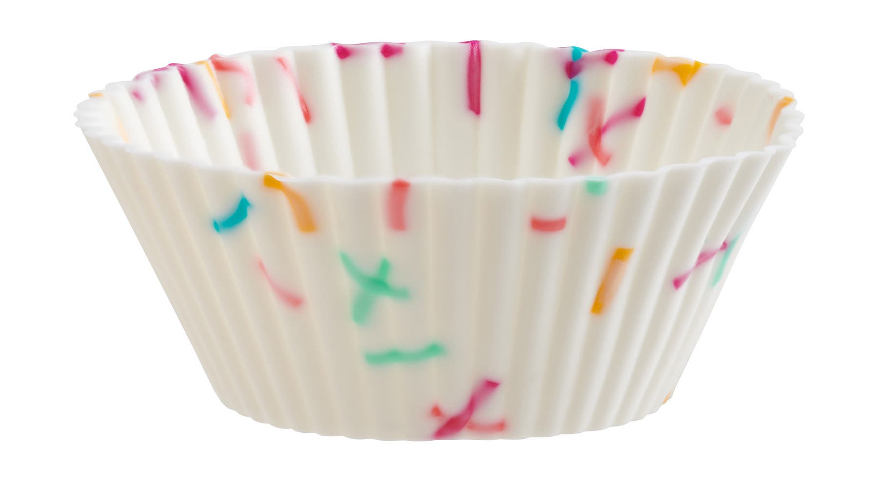 Trudeau Structure White Confetti Silicone Mini Muffin Baking Cups, Set ...