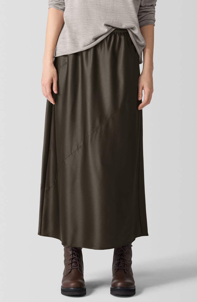 Eileen Fisher Bias Cut Stretch Silk Charmeuse Maxi Skirt | Nordstrom
