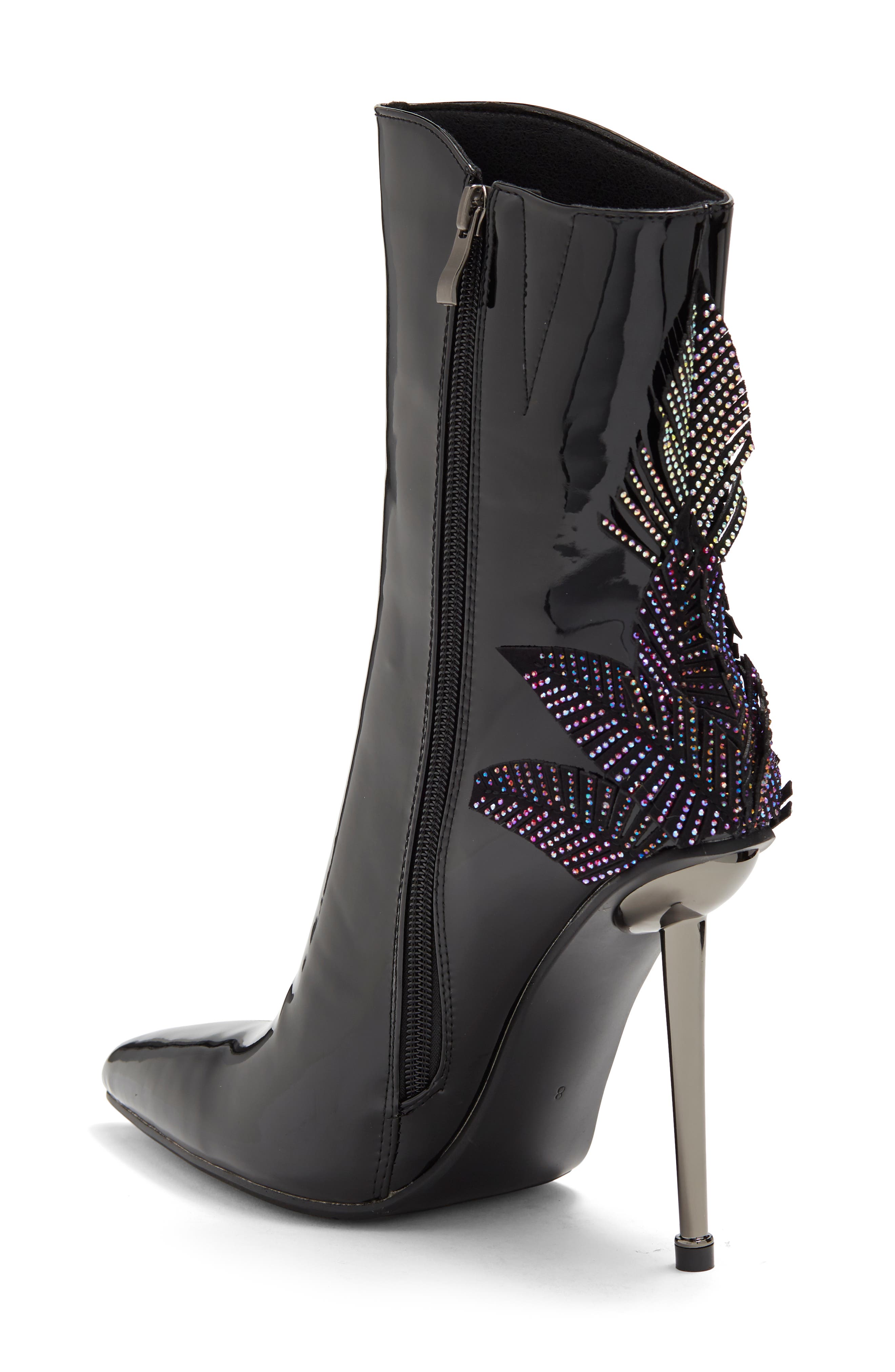 AZALEA WANG Helix Rhinestone Embellished Leaf Stiletto Bootie (Women ...