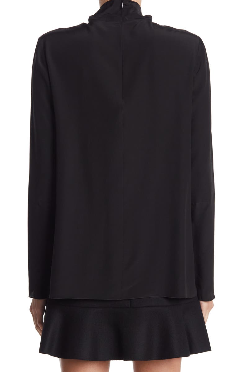 RED Valentino Ruched Mock Neck Long Sleeve Blouse | Nordstromrack