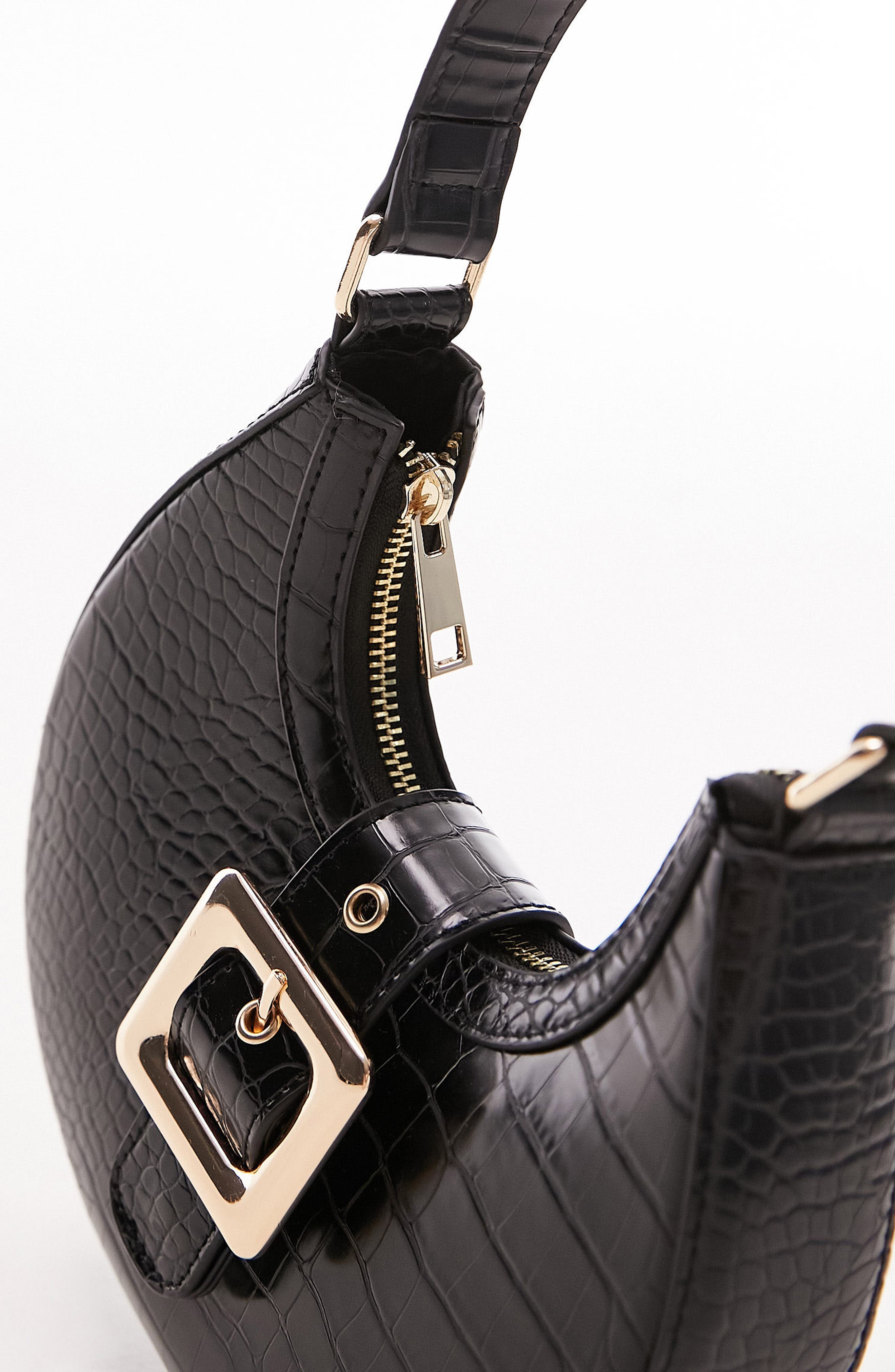 Topshop Suki Croc Embossed Shoulder Bag | Nordstrom